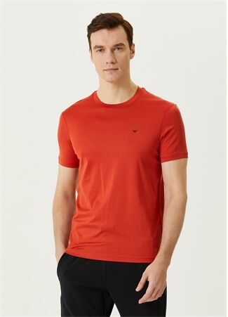 Emporio Armani Erkek Turuncu Logo Detaylı T-shirt S EU