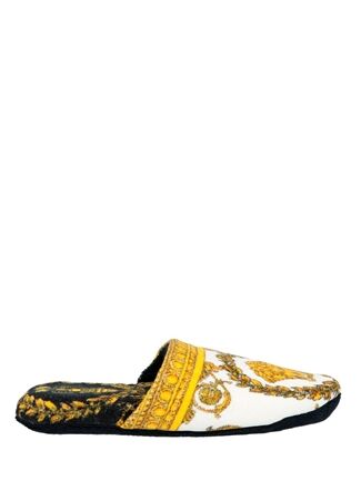 Versace Beyaz Gold Medusa Detaylı Havlu Terlik Versace Beyaz Gold Medusa Detaylı Havlu Terlik
