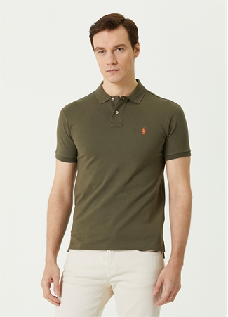 Polo Ralph Lauren Erkek Haki Yaka T-shirt S EU
