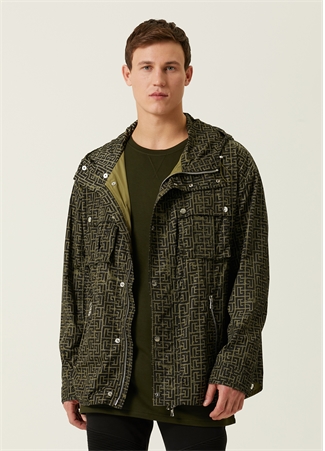 Balmain Erkek Siyah Haki Kapüşonlu Logo Desenli Mont 54 IT Balmain Erkek Siyah Haki Kapüşonlu Logo Desenli Mont 54 IT