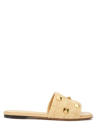 Valentino Garavani Kadın Bej Garnili Terlik 37 EU