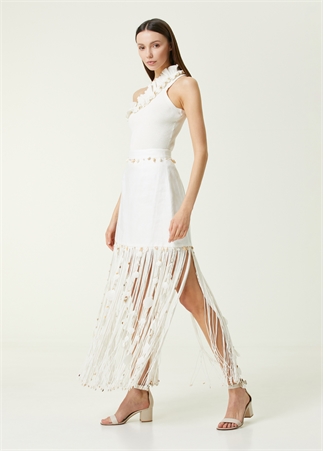 Zimmermann Kadın Ekru Deniz Kabuğu Detaylı Maksi Keten Etek Bej 0 US Zimmermann Kadın Ekru Deniz Kabuğu Detaylı Maksi Keten Etek Bej 0 US