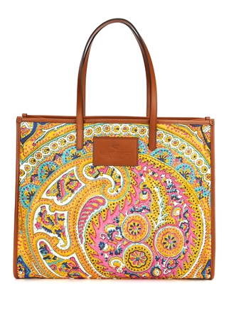 Etro Kadın Colorblock Karışık Desenli Alışveriş Çantası EU Etro Kadın Colorblock Karışık Desenli Alışveriş Çantası EU