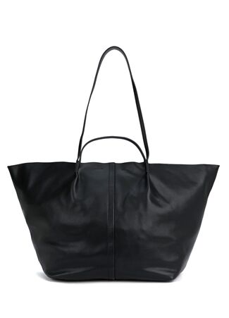 Allsaints Kadın Siyah Logolu Deri Omuz Çantası EU