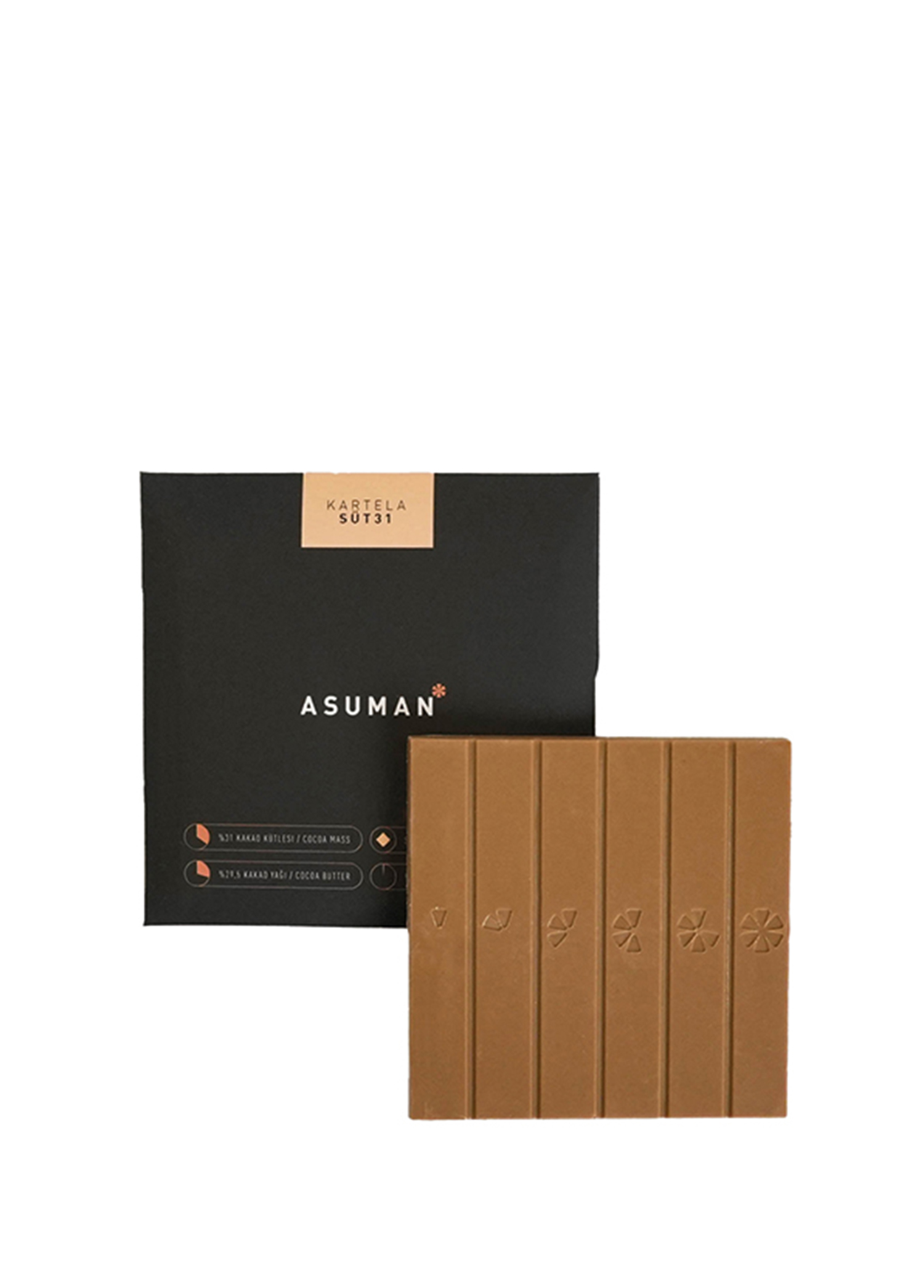 Asuman - %31 Sütlü Tablet Çikolata 65 gr - Çok Renkli