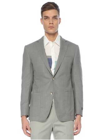 Pal Zileri Erkek Gri Kelebek Yaka Yün Ceket 48 IT