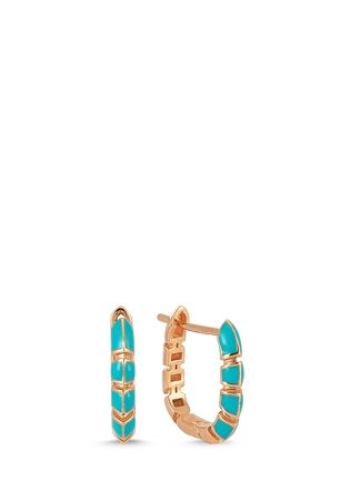 Collection-Selda Jewellery Kadın Turkuaz Taşlı Altın Rengi Küpe EU Collection-Selda Jewellery Kadın Turkuaz Taşlı Altın Rengi Küpe EU