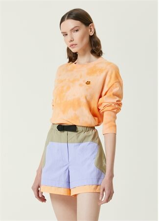 Kenzo Kadın Turuncu Bisiklet Yaka Desenli Kazak Xs Eu