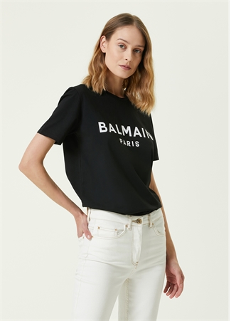 Balmain Kadın Siyah Bisiklet Yaka Logolu Crop T-shirt S Eu Balmain Kadın Siyah Bisiklet Yaka Logolu Crop T-shirt S Eu