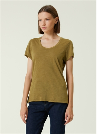 American Vintage Kadın Yeşil Yuvarlak Yaka T-shirt Haki S EU American Vintage Kadın Yeşil Yuvarlak Yaka T-shirt Haki S EU