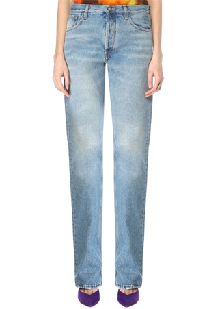 The Attico Kadın Normal Bel Boru Paça Jean Pantolon Mavi 24 US