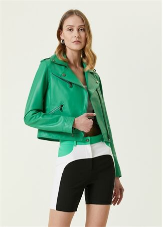 Academia Kadın Yeşil Klasik Kruvaze Deri Mont 42 EU Academia Kadın Yeşil Klasik Kruvaze Deri Mont 42 EU