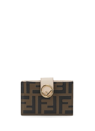 Fendi Kadın Kahverengi Logo Desenli Deri Kartlık Eu Fendi Kadın Kahverengi Logo Desenli Deri Kartlık Eu