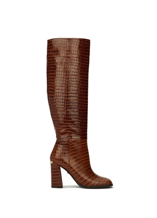 George Hogg Kadın Taba Krokodil Dokulu Deri Çizme Turuncu 36 EU