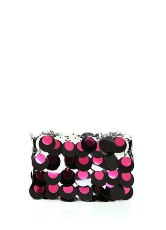 Paco Rabanne Kadın Nano 969 Şeftali Siyah Payetli Omuz Çantası EU