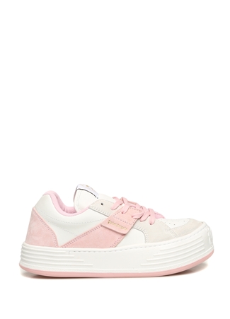 Palm Angels Kadın Pembe Beyaz Deri Sneaker 36 EU