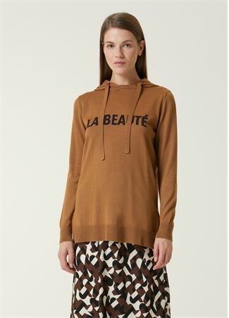 Beymen Club Kadın La Beuate Kamel Kapüşonlu Yün Kazak Kahverengi XS