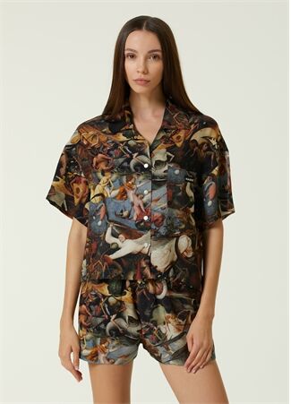 Agaleevic Kadın Desenli Şort Takım S/M EU