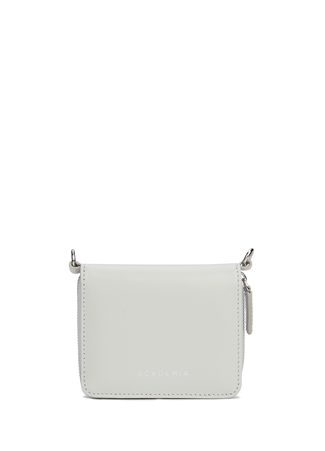 Academia Kadın Essential Beyaz Logolu Deri Cüzdan Gri EU