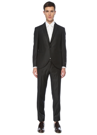 Pal Zileri Erkek Antrasit Kelebek Yaka Yün Takım Siyah 52 IT