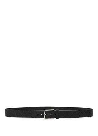 Bottega Veneta Erkek Siyah Örgü Dokulu Deri Kemer 90 EU Bottega Veneta Erkek Siyah Örgü Dokulu Deri Kemer 90 EU