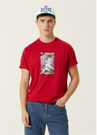 Wasted Erkek Bordo Fotoğraf Baskılı T-shirt S EU