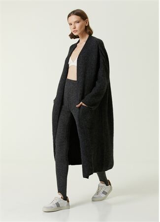 American Vintage Kadın Antrasit Triko Pantolon Gri S EU