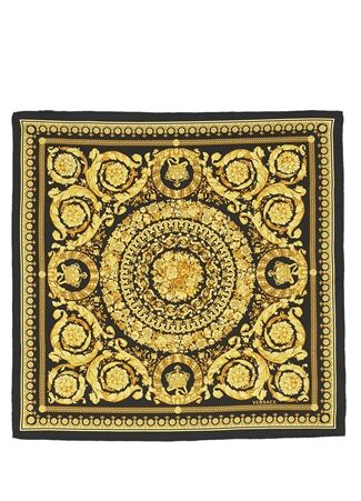 Versace Kadın Barocco Siyah İpek Fular EU Versace Kadın Barocco Siyah İpek Fular EU