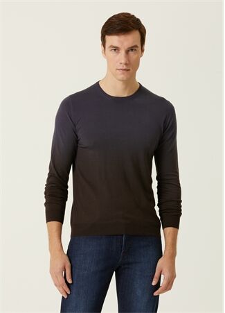 Pal Zileri Erkek Mor Degradeli Yün Kazak 48 IT Pal Zileri Erkek Mor Degradeli Yün Kazak 48 IT