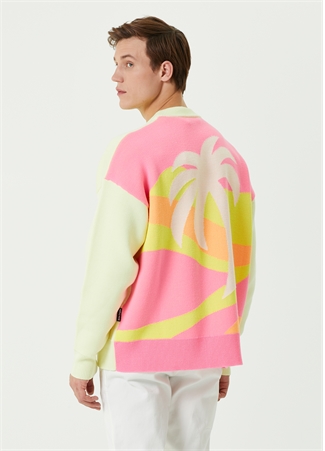 Palm Angels Erkek Sarı Pembe Palmiye Jakarlı Yün Kazak M Eu Palm Angels Erkek Sarı Pembe Palmiye Jakarlı Yün Kazak M Eu