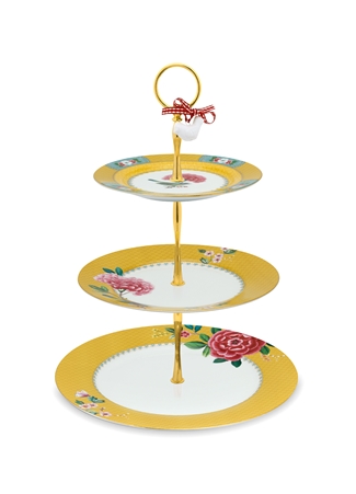 Pip Studio Blushing Birds Sarı Üç Katlı Porselen Kek Standı Pip Studio Blushing Birds Sarı Üç Katlı Porselen Kek Standı