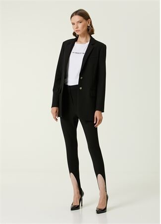 Academia Kadın Siyah Kelebek Yaka Ceket 42