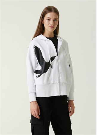 Beymen Club Kadın Beyaz Kapüşonlu Kontrast Logolu Sweatshirt S Beymen Club Kadın Beyaz Kapüşonlu Kontrast Logolu Sweatshirt S