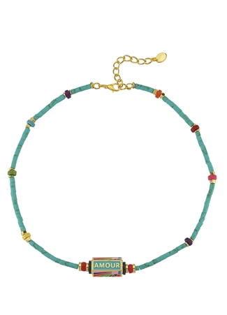 Berrin Özkan Kadın Amaour Yeşil Boncuklu Kolye EU Berrin Özkan Kadın Amaour Yeşil Boncuklu Kolye EU