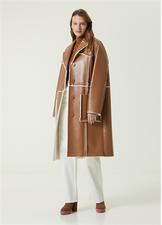 Stand Kadın Bej Kelebek Yaka Palto 36 FR Stand Kadın Bej Kelebek Yaka Palto 36 FR