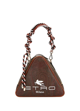 Etro Kadın Kahverengi Etnik Desenli Omuz Çantası Kırmızı EU