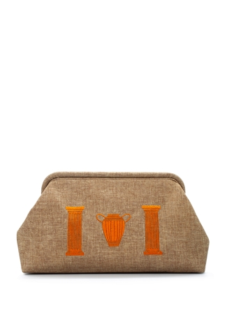 Lovecan Bags Kadın Karia Linen Turuncu Nakış İşlemeli Clutch Çanta Eu Lovecan Bags Kadın Karia Linen Turuncu Nakış İşlemeli Clutch Çanta Eu