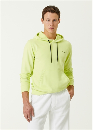 Calvin Klein Erkek Regular Fit Neon Yeşil Kapüşonlu Logolu Sweatshirt L EU Calvin Klein Erkek Regular Fit Neon Yeşil Kapüşonlu Logolu Sweatshirt L EU