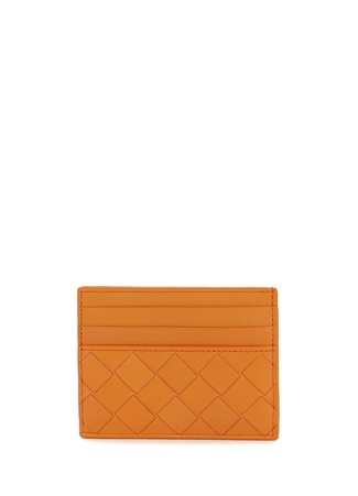 Bottega Veneta Erkek Turuncu Örgü Dokulu Deri Kartlık EU Bottega Veneta Erkek Turuncu Örgü Dokulu Deri Kartlık EU