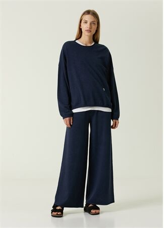 Camilla and Marc Kadın Lacivert Bol Paça Yün Pantolon S EU