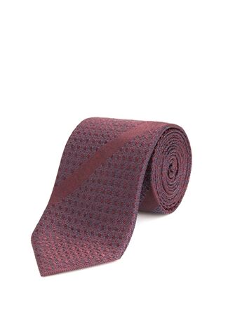 Beymen Collection Erkek Bordo Desenli İpek Kravat EU IT