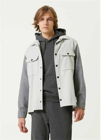 Beymen Club Erkek Gri Polo Yaka Kaşe Dış Gömlek S