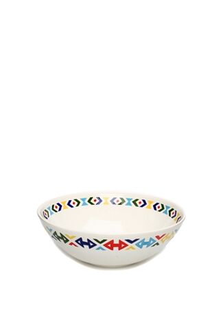 Omar Baban Design Alel Etnik Desenli Seramik Kase Çok Renkli