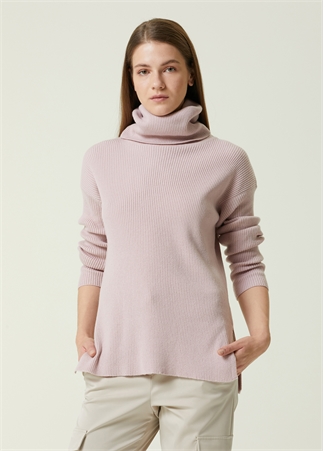 Beymen Club Kadın Lila Balıkçı Yaka Ribli Yün Kazak Mor S