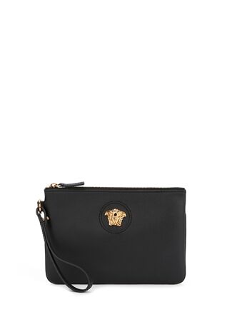 Versace Kadın Siyah Medusalı Deri El Portföyü EU