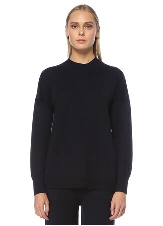 Tru Kadın Lacivert Dik Yaka Merino Kazak S/M EU