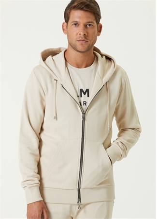Balmain Erkek Bej Siyah Kapüşonlu Logolu Sweatshirt S EU Balmain Erkek Bej Siyah Kapüşonlu Logolu Sweatshirt S EU