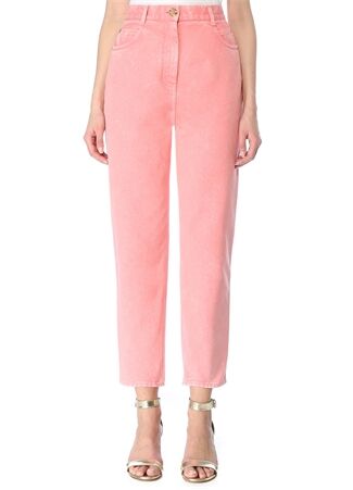Balmain Kadın Pembe Yüksek Bel Jean Pantolon 42 FR