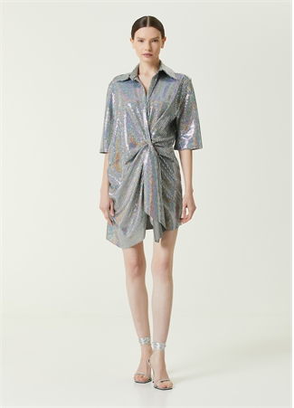 Dodo Bar Or Kadın Silver İşlemeli Mini Kokteyl Elbise Gri 42 IT Dodo Bar Or Kadın Silver İşlemeli Mini Kokteyl Elbise Gri 42 IT