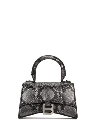 Balenciaga Kadın Hourglass Silver Deri Omuz Çantası Gri EU Balenciaga Kadın Hourglass Silver Deri Omuz Çantası Gri EU